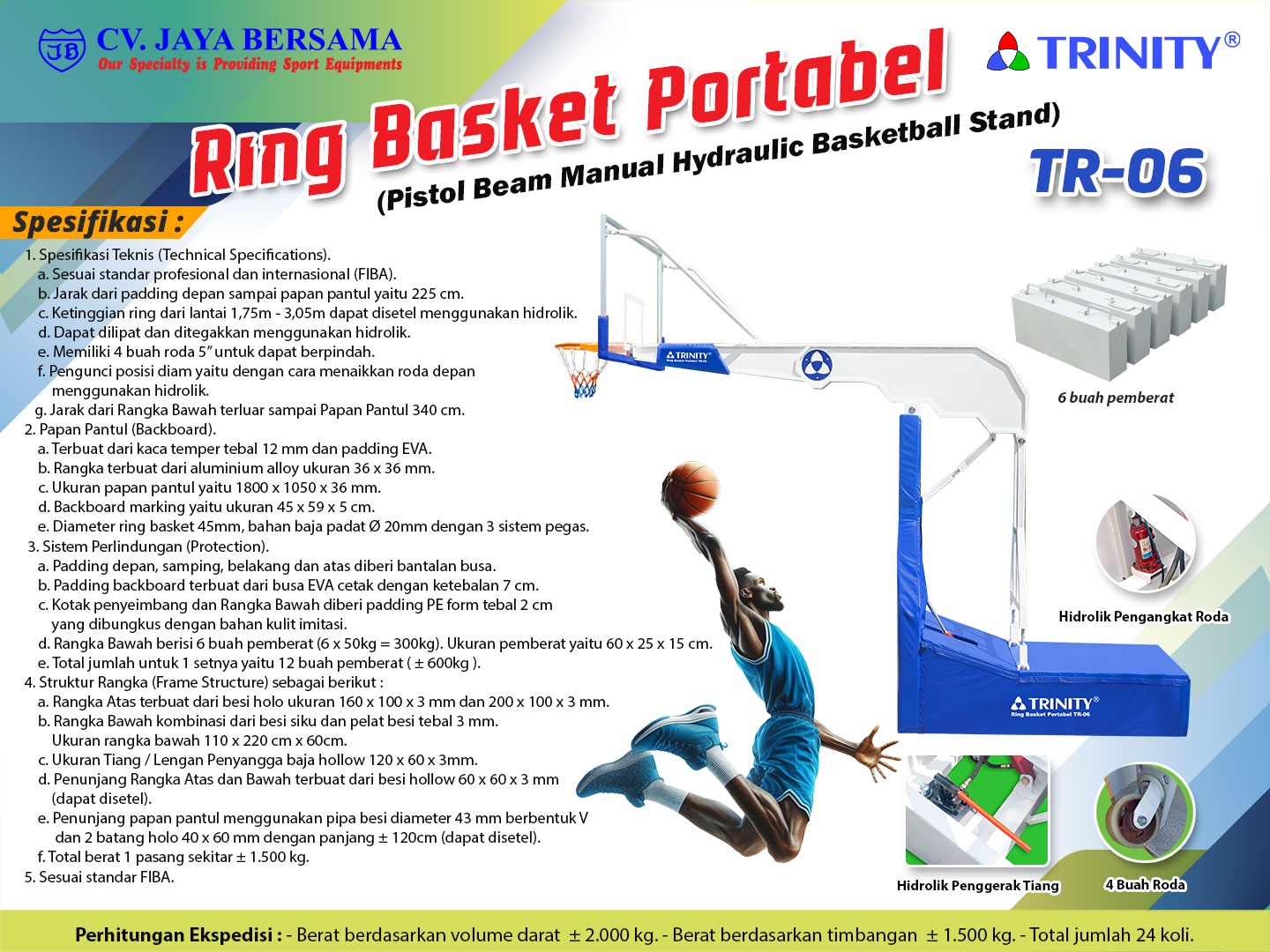 Ring Basket Hidrolik Portabel TR-06 - AGEN ALAT OLAHRAGA